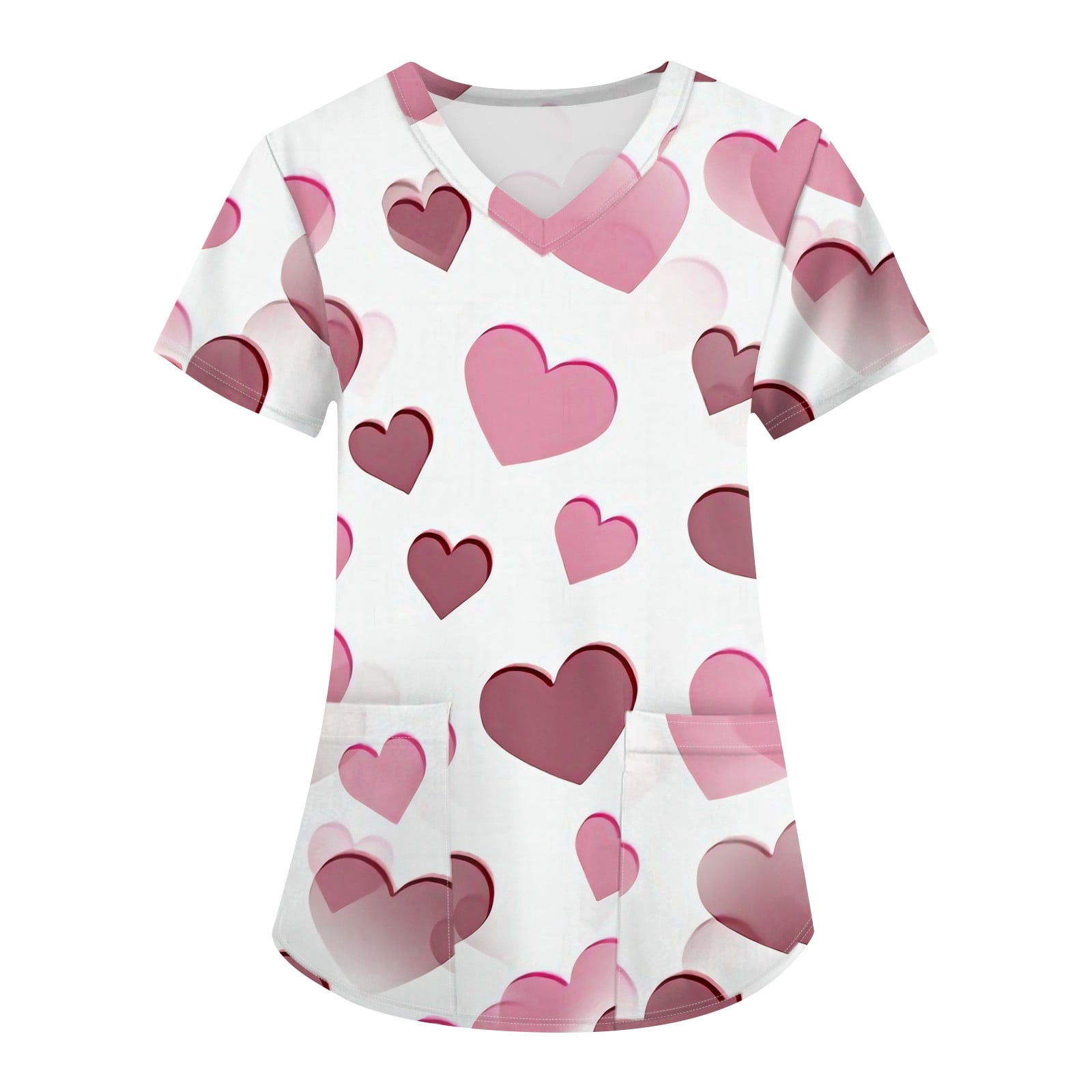 Hearthz S-5XL Valentine Day Scrubs for Women Love Heart Graphic Women ...