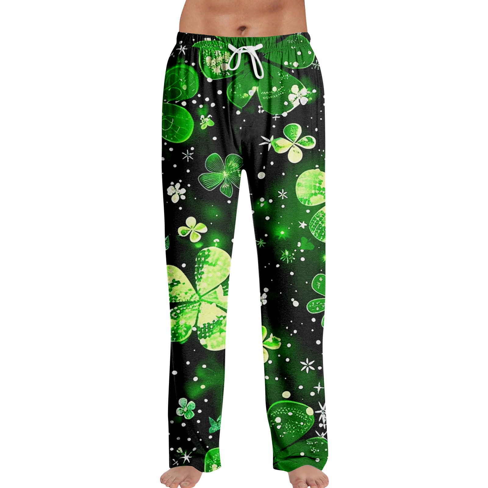 Hearthz St. Patricks Day Men Pj Pants Drawstring Straight Leg Men ...