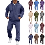 Hearthz Sweatsuits Men 2 Piece Outfit Zip Up Fleece Hoodie Jogger ...