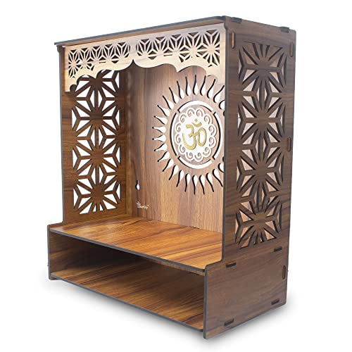 Heartily® Shree Beautiful Wooden Pooja Stand for Home Mandir for Home ...