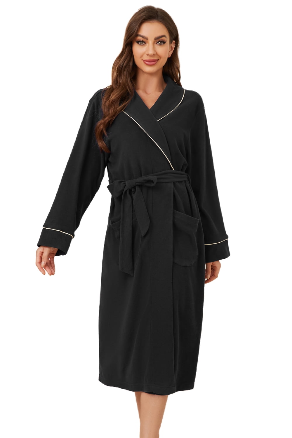 Heartnice Women Lightweight Fleece Robe, Soft Long Shawl Collar ...