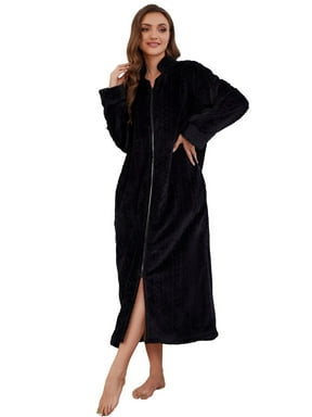 Elgant Emily Women's 100% Polyester Fleece Zipper Front Duster Robe ...