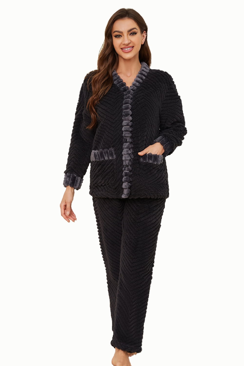 Heartnice Women's Plush Fleece Pajama Set,Soft Cozy Pajama for Women ...