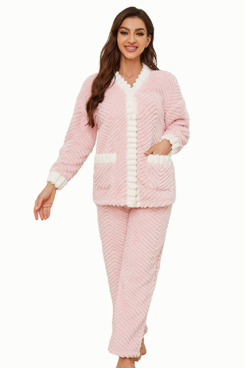 Heartnice Women's Plush Fleece Pajama Set,Soft Cozy Pajama for Women ...
