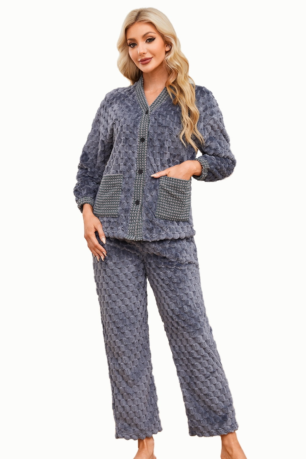 Heartnice Womens Fleece Cute Pajama Set, Soft Warm Pjs for Women 2 ...