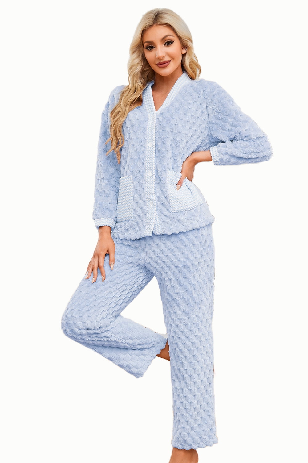 Heartnice Womens Fleece Cute Pajama Set, Soft Warm Pjs for Women 2 ...