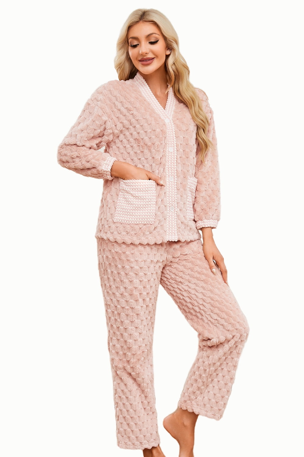 Heartnice Womens Fleece Cute Pajama Set, Soft Warm Pjs for Women 2 ...