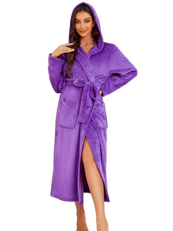 Elgant Emily Women's 100% Polyester Fleece Zipper Front Duster Robe ...