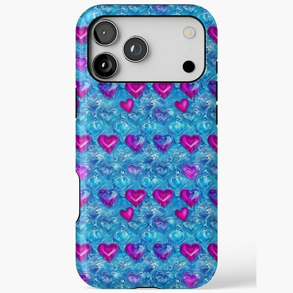 Hearts And Ice Seamless Pattern iPhone Case 11 through 17 Pro Max ...