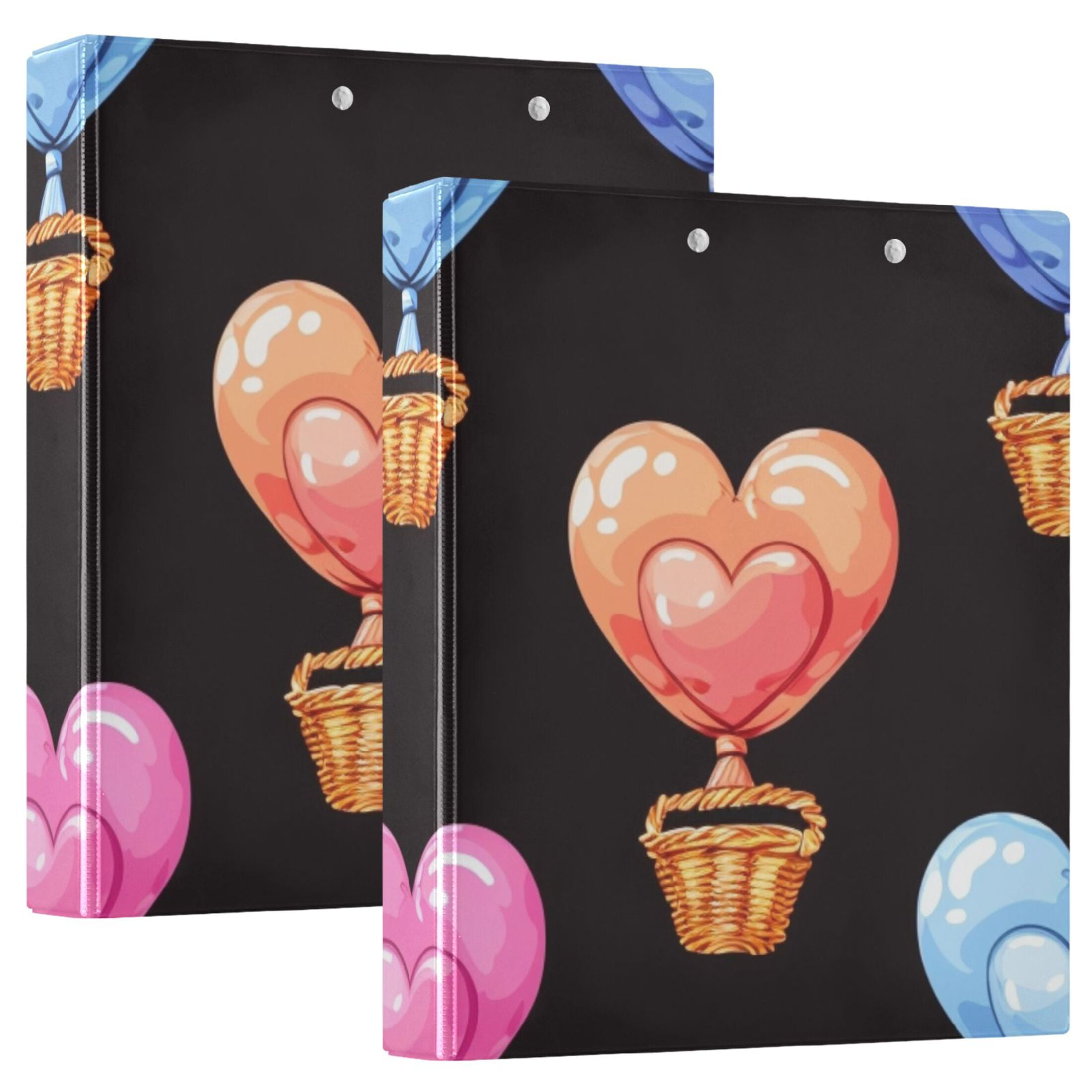 Hearts Balloon 3 Ring Binders 1.5 inch Hardcover File Folders with ...