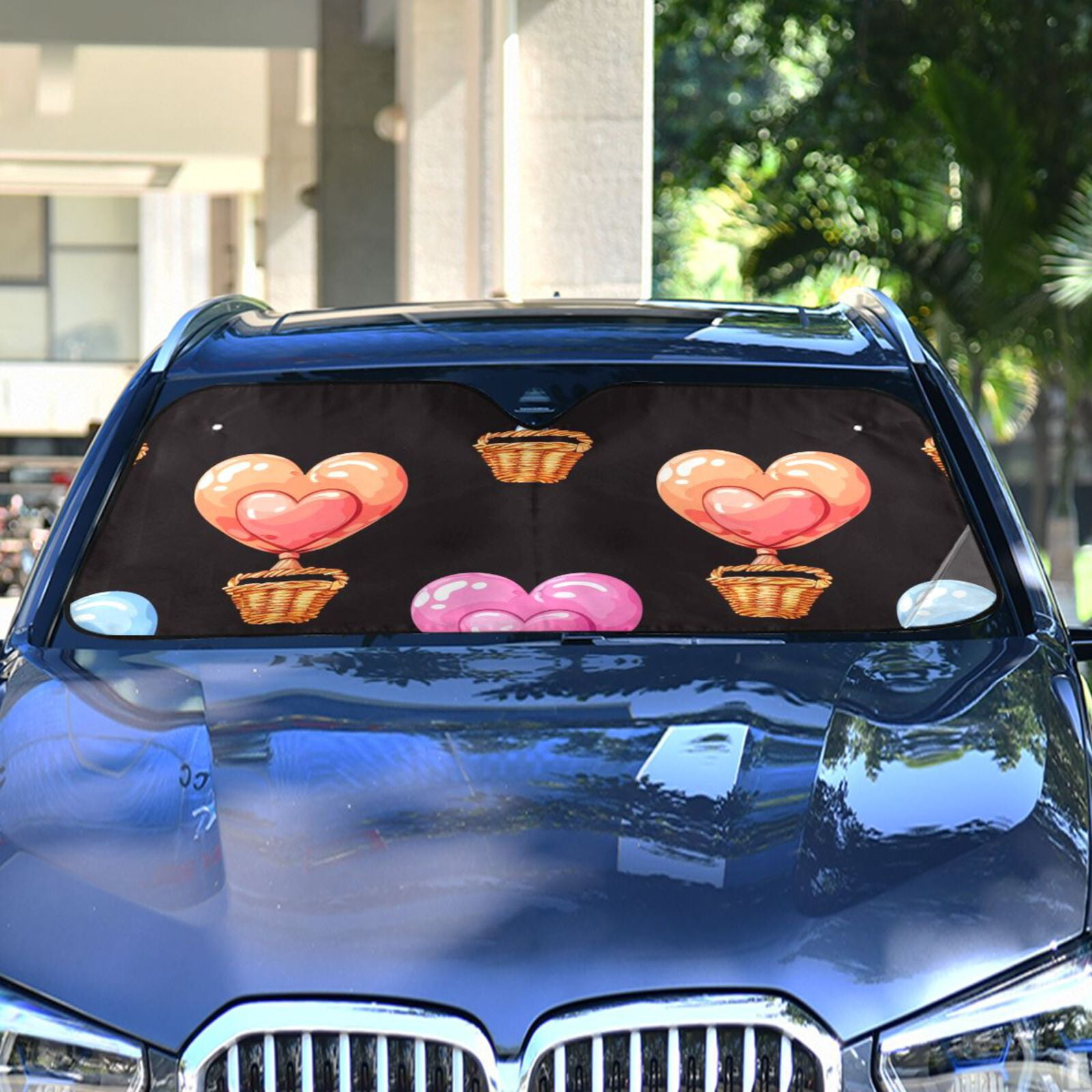 Hearts Balloon Automotive Front Car Windshield Sun Shade Reflector ...