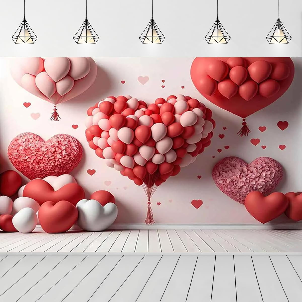 Hearts Balloons Proposal Engagement Party Backdrop for Photoshoot Happy ...