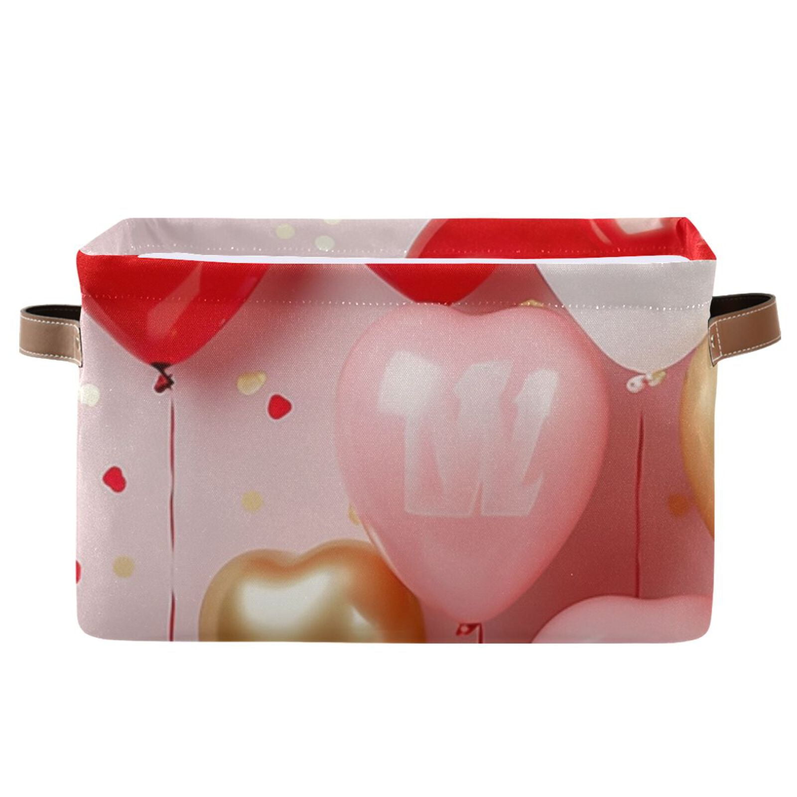 Hearts Balloons in Pink Storage Bins Baskets With Handles Storage Box ...
