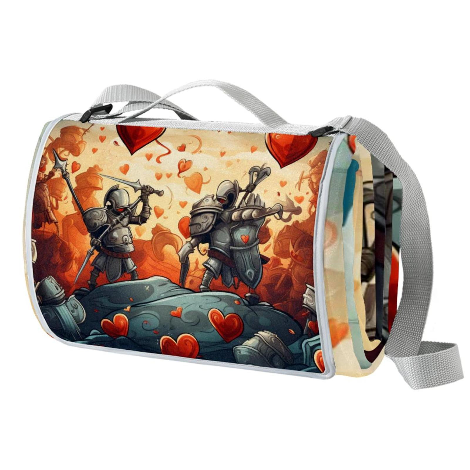 Hearts Battle Canvas Picnic Blanket Waterproof Outdoor Beach Mat Extra ...