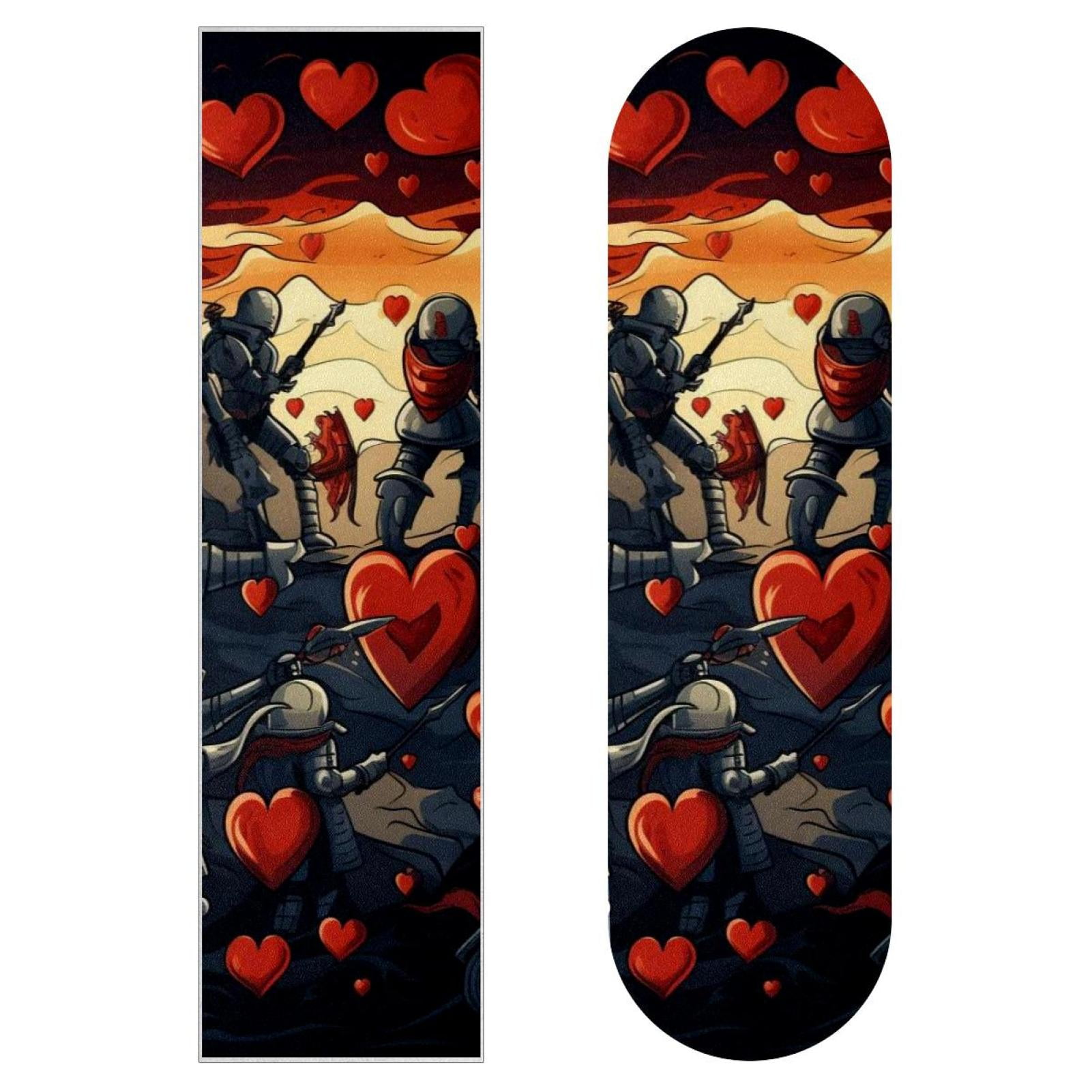Hearts Battle Emery Skateboard Grip Tape Stickers Pack of Two - 8.8x32 ...