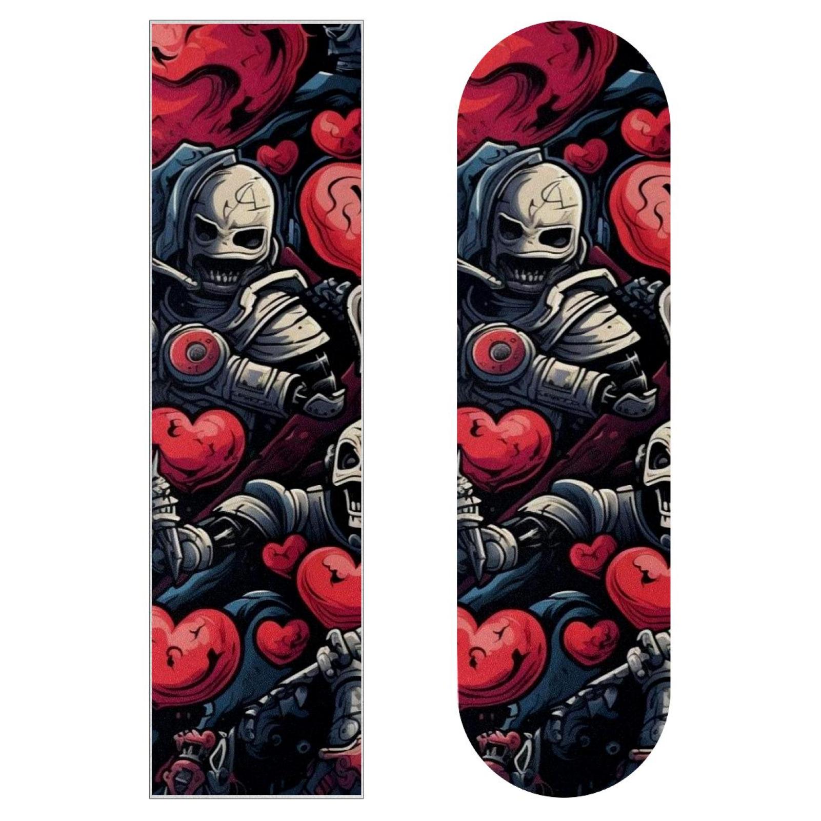Hearts Battle Emery Skateboard Grip Tape Stickers (Pack of Two) 8.8x32 ...