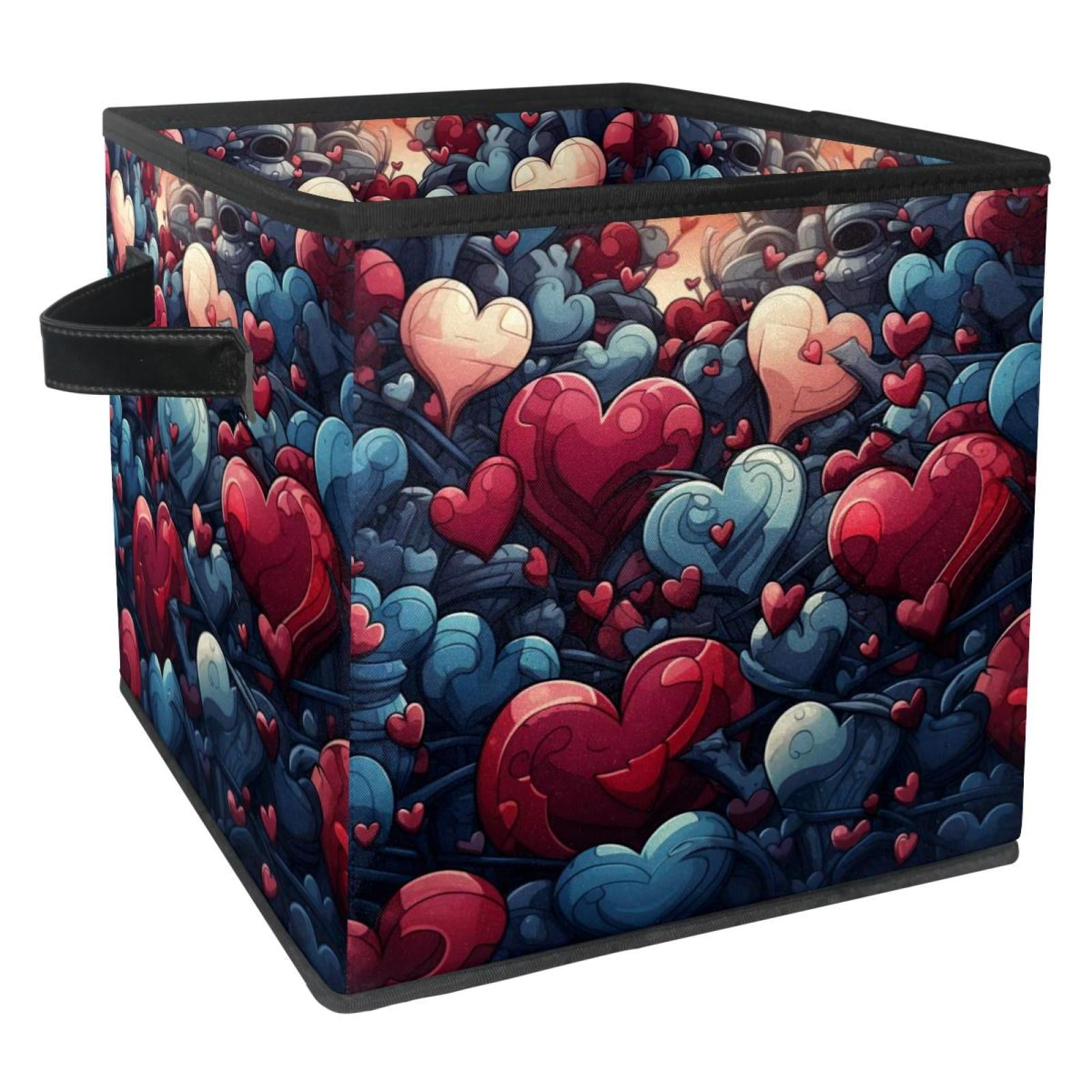 Hearts Battle Large Capacity Foldable Storage Basket with Handle, 10.8 ...