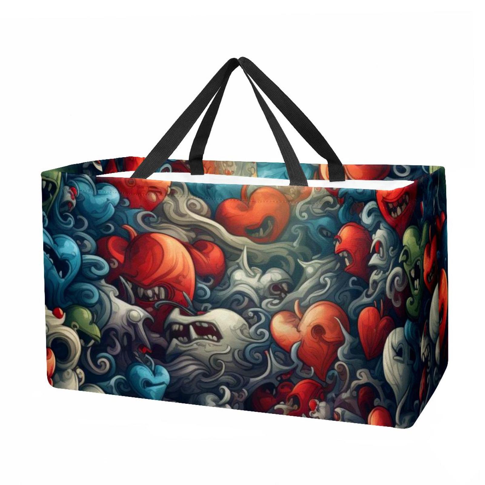 Hearts Battle Large Capacity Reusable Foldable Oxford Cloth Cube ...