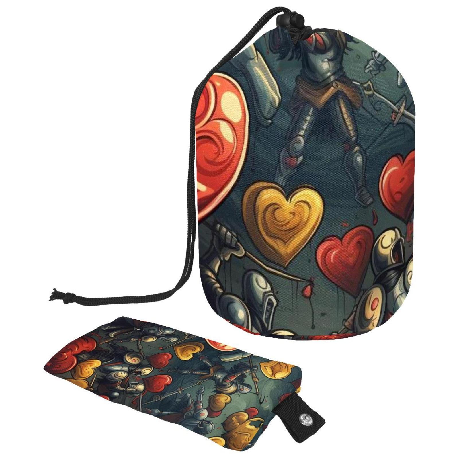 Hearts Battle Mesh Wash Bag Laundry Bags Portable Drawstring Foldable ...