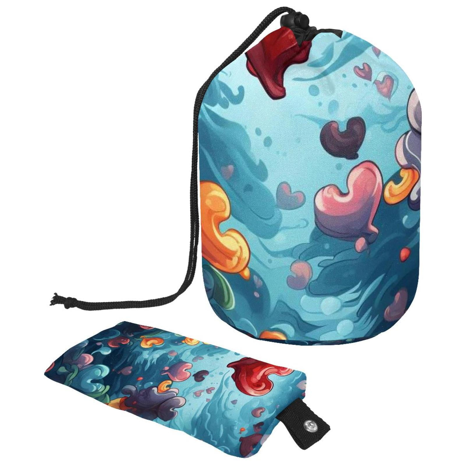 Hearts Battle Portable Drawstring Foldable Travel Wash Bag with Mesh ...