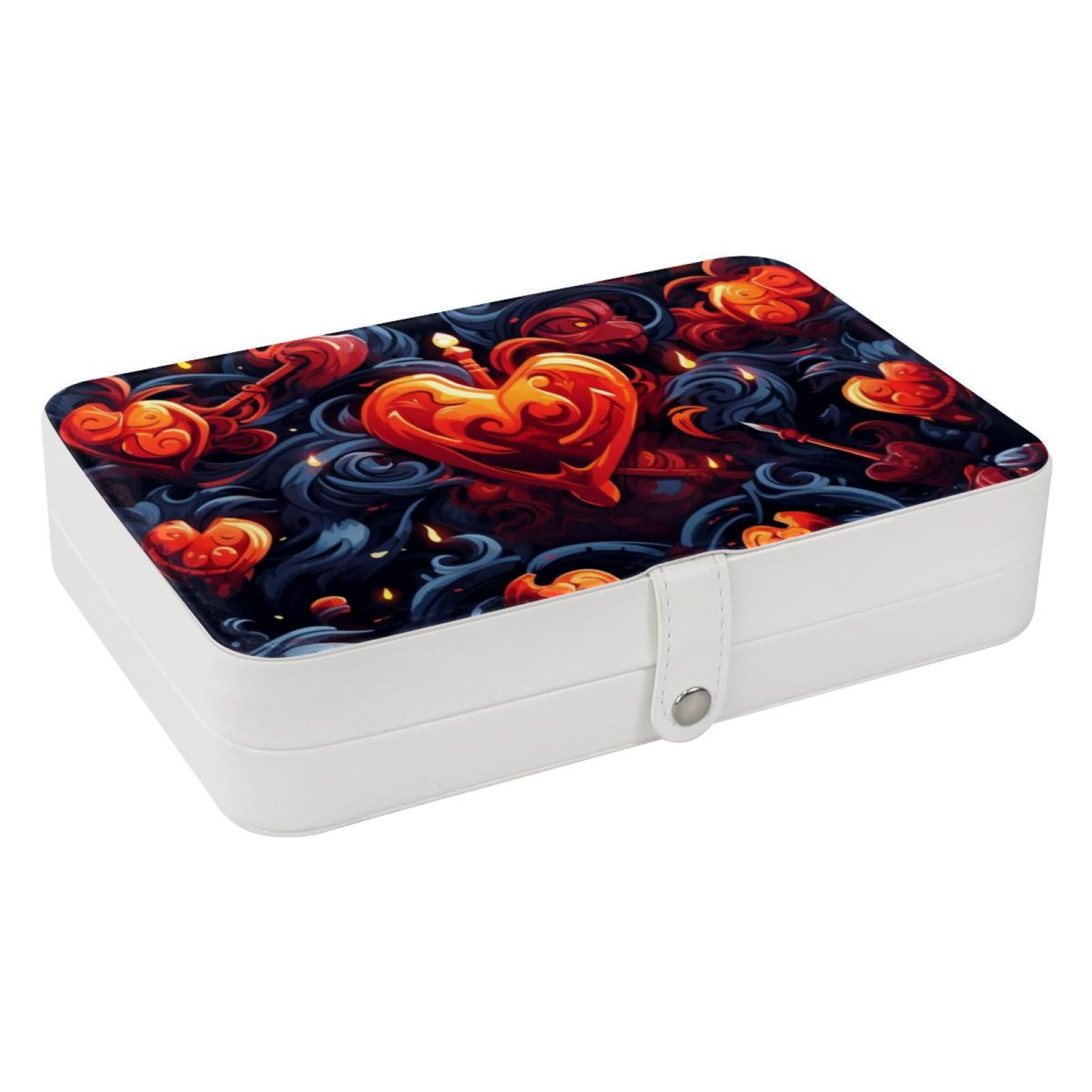 Hearts Battle Portable PU Leather Travel Organizer Box with Removable ...