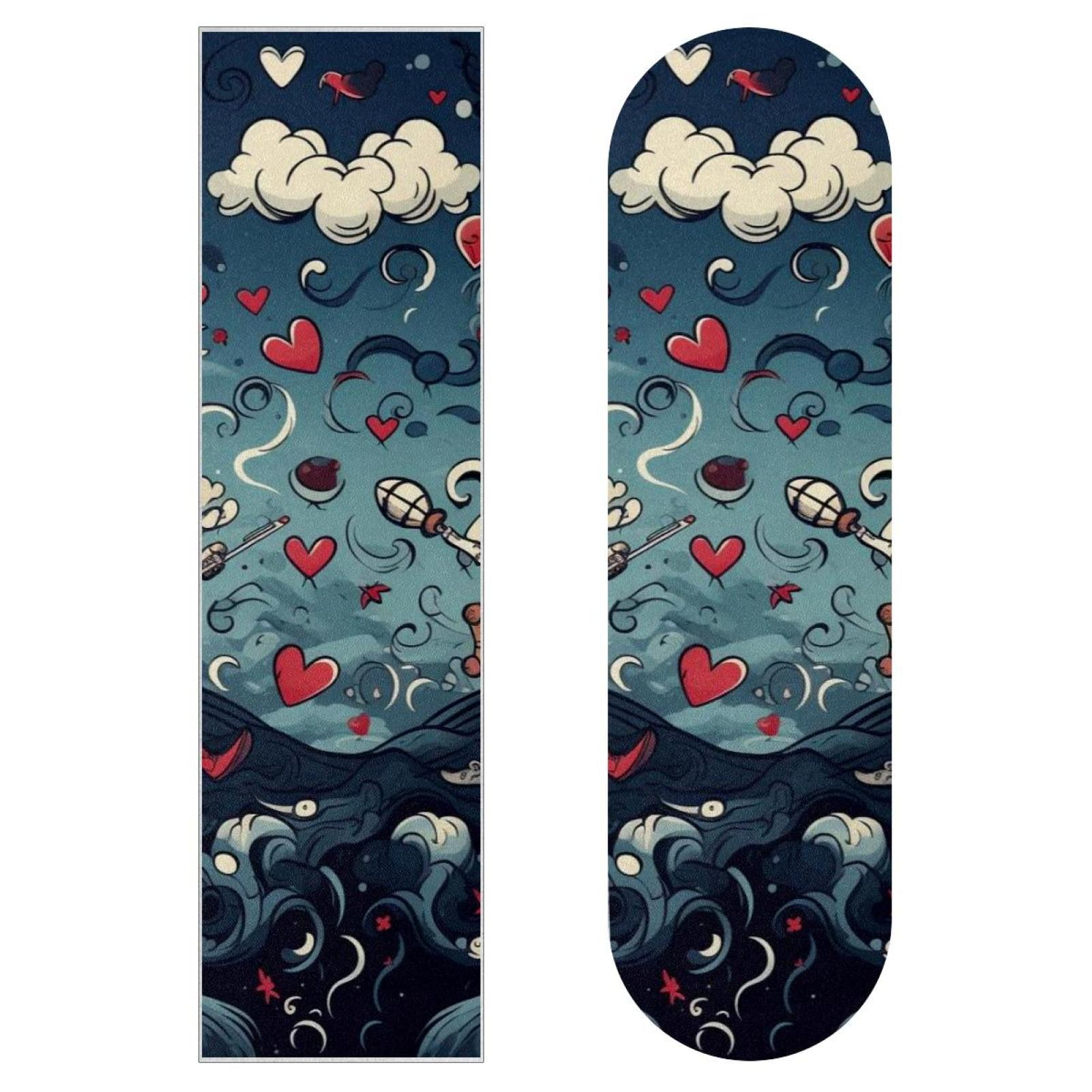Hearts Battle Premium Emery Skateboard Grip Tape Stickers (Pack of 2 ...