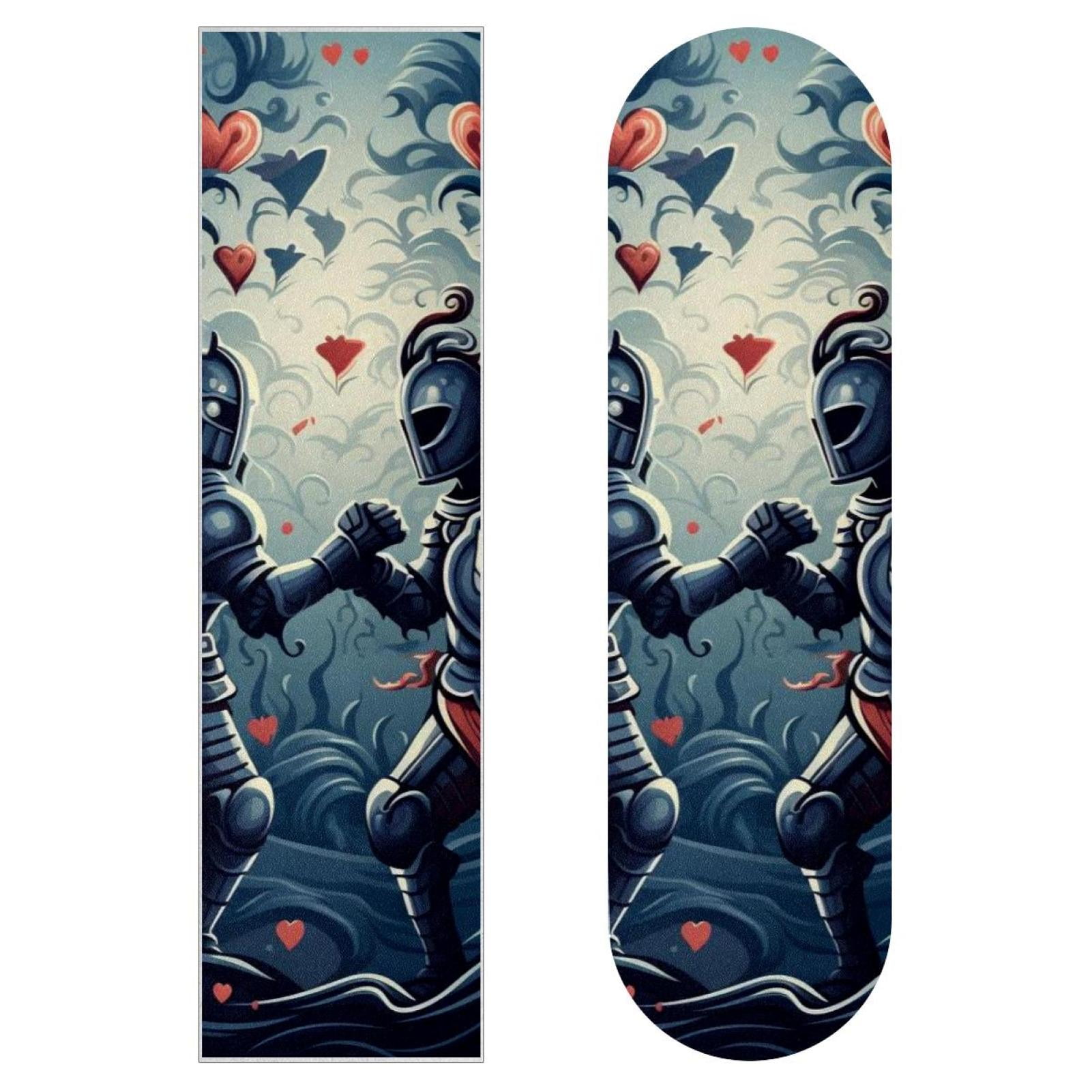 Hearts Battle Skateboard Grip Tape Set of 2 Emery PVC Stickers 8.8x32 ...