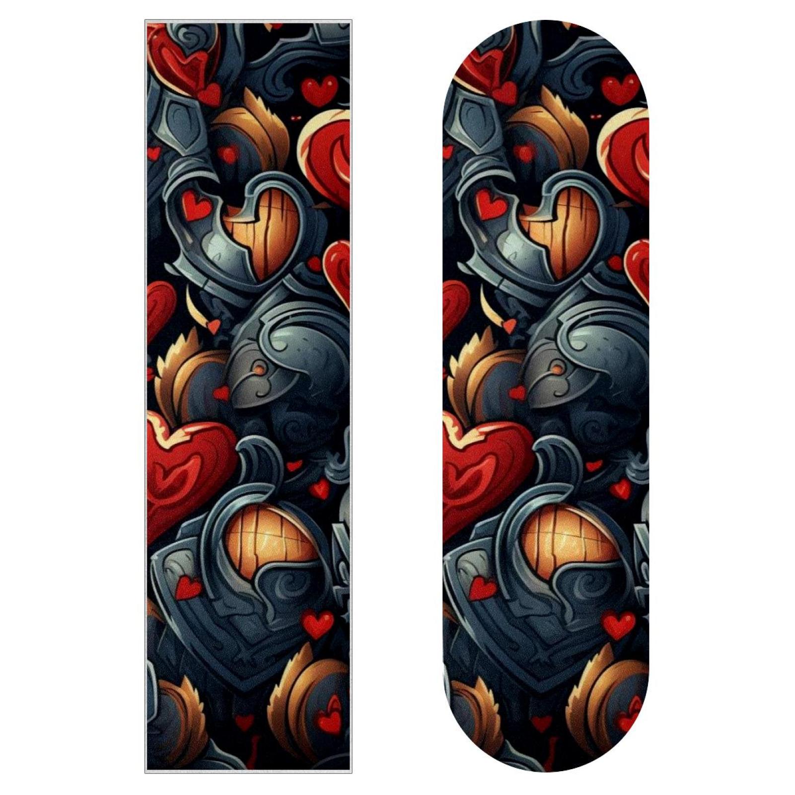 Hearts Battle Skateboard Stickers Pack of 2 Emery PVC 8.8x32.6in/22 ...