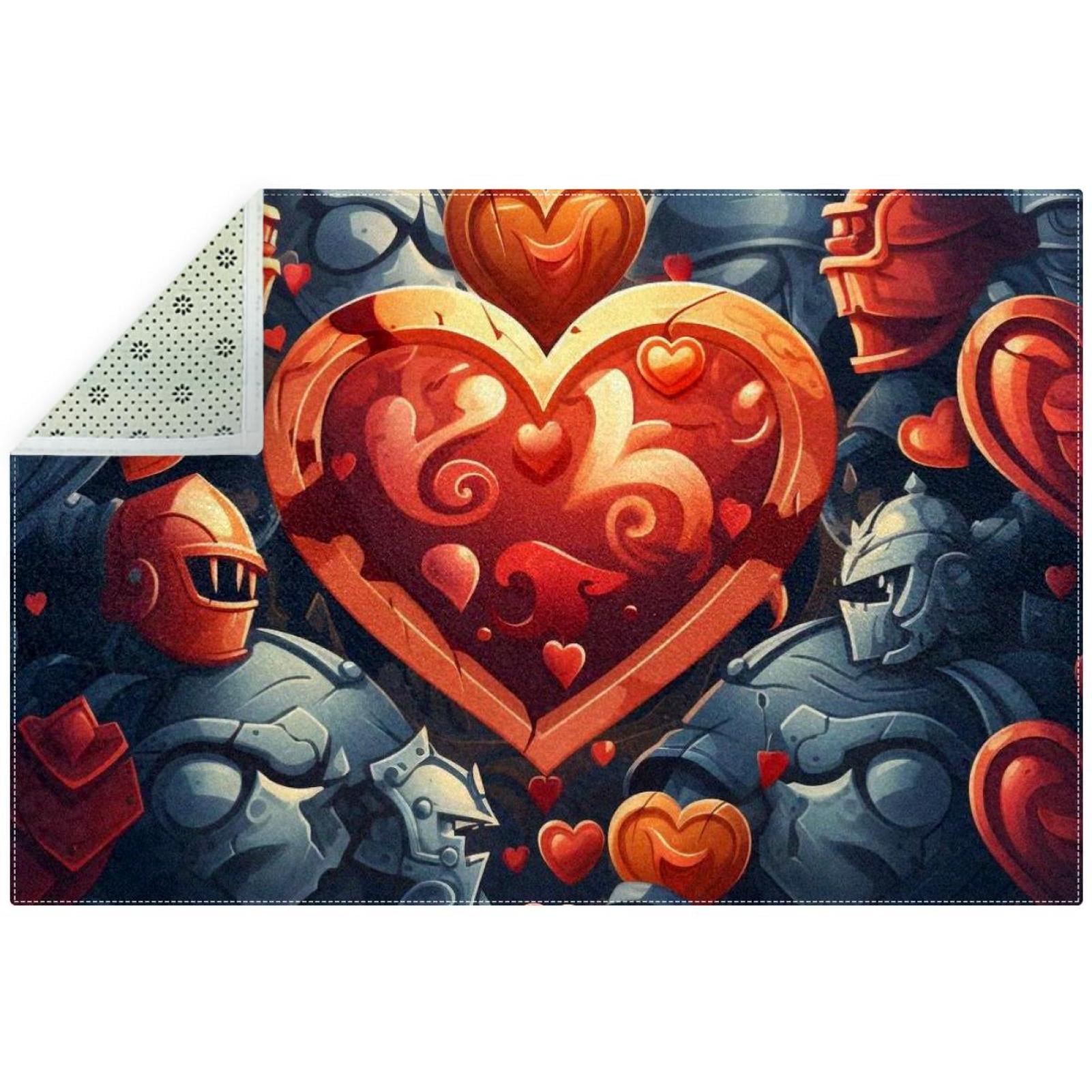 Hearts Battle Soft and Durable Living Room Area Rug - Floor Mat with ...