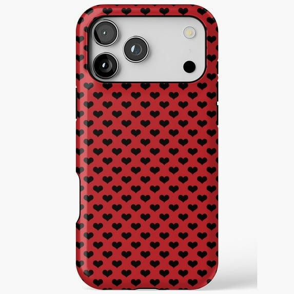 Hearts Black Red Background iPhone Case 17 through 11 Pro Max - Walmart.com