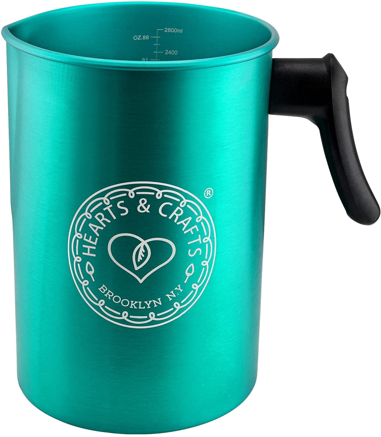 Hearts and Crafts Candle Making Pot, 64oz Teal Aluminum Wax Pouring Pot ...