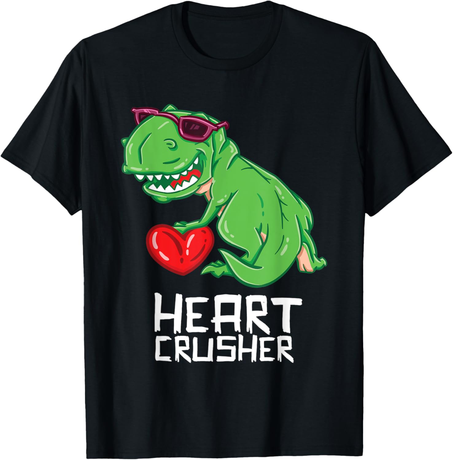 Hearts Crusher Love Angel T-Rex Dinosaur Dino Love Day T-Shirt ...