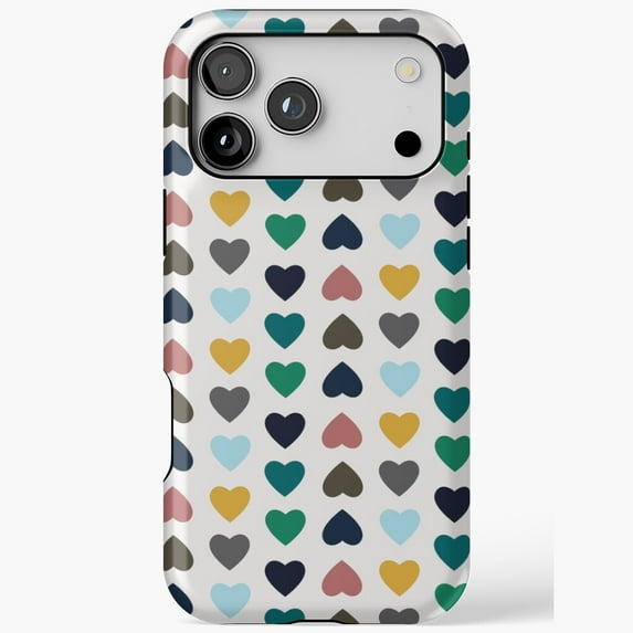 Hearts Design Tough Protective Cover iPhone Case 11 to 17 Pro Max ...