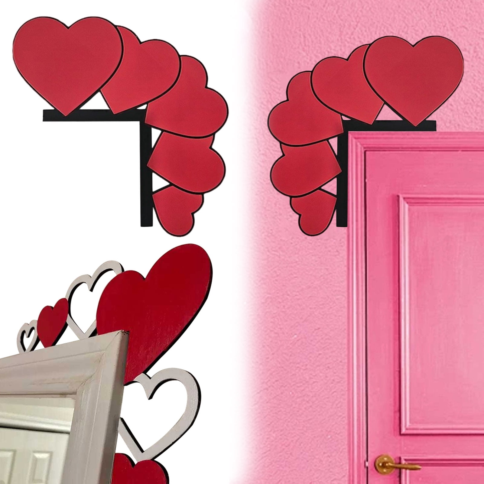 Hearts Door Topper Wooden Group of Hearts Door Corner Decor Valentine's ...