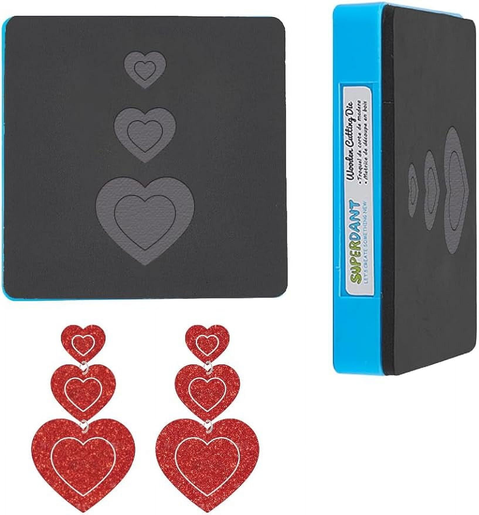 Hearts Earring Leather Cutting Dies 3 Sizes Love Hearts Wooden Die ...