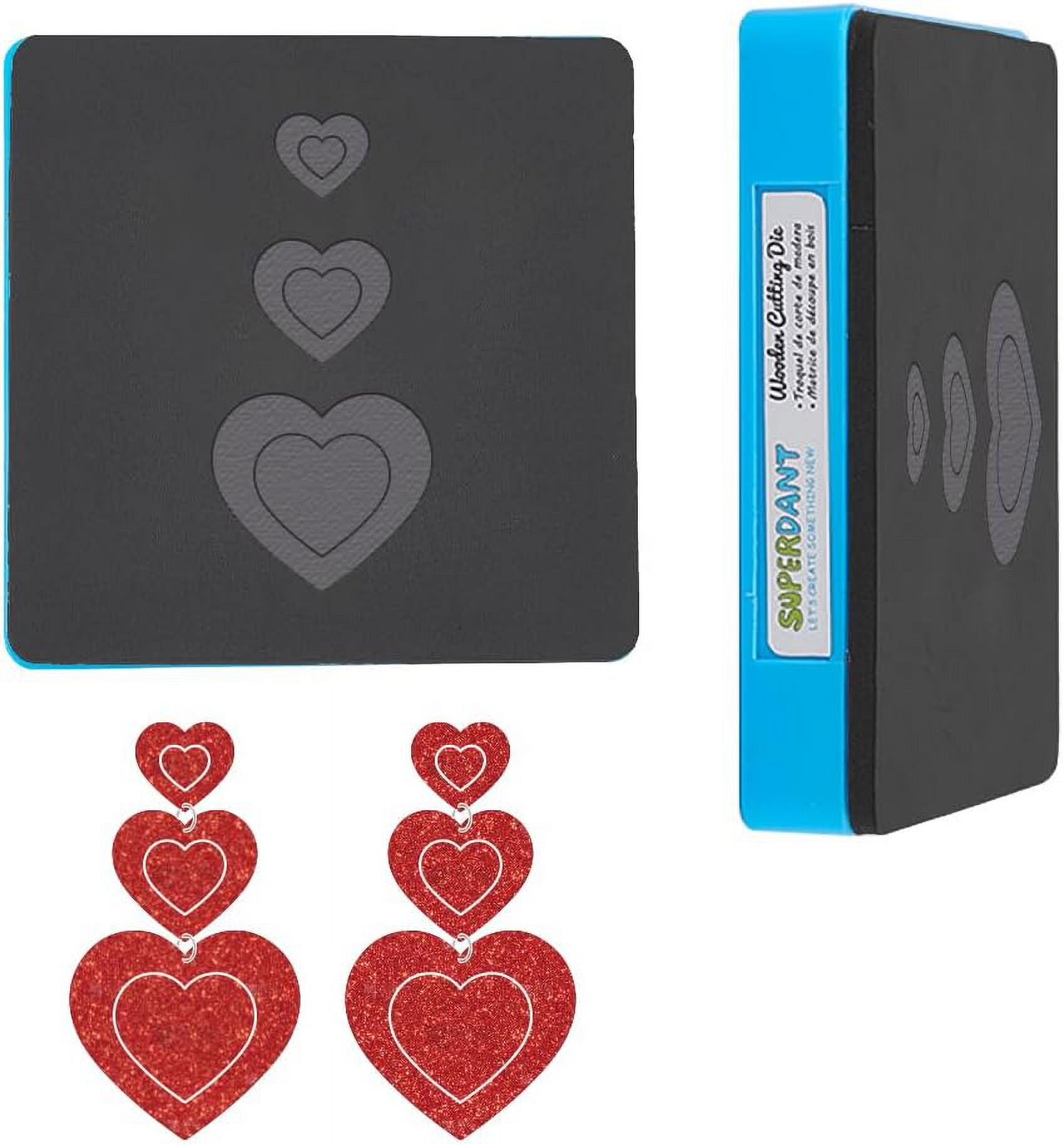 Hearts Earring Leather Cutting Dies 3 Sizes Love Hearts Wooden Die ...