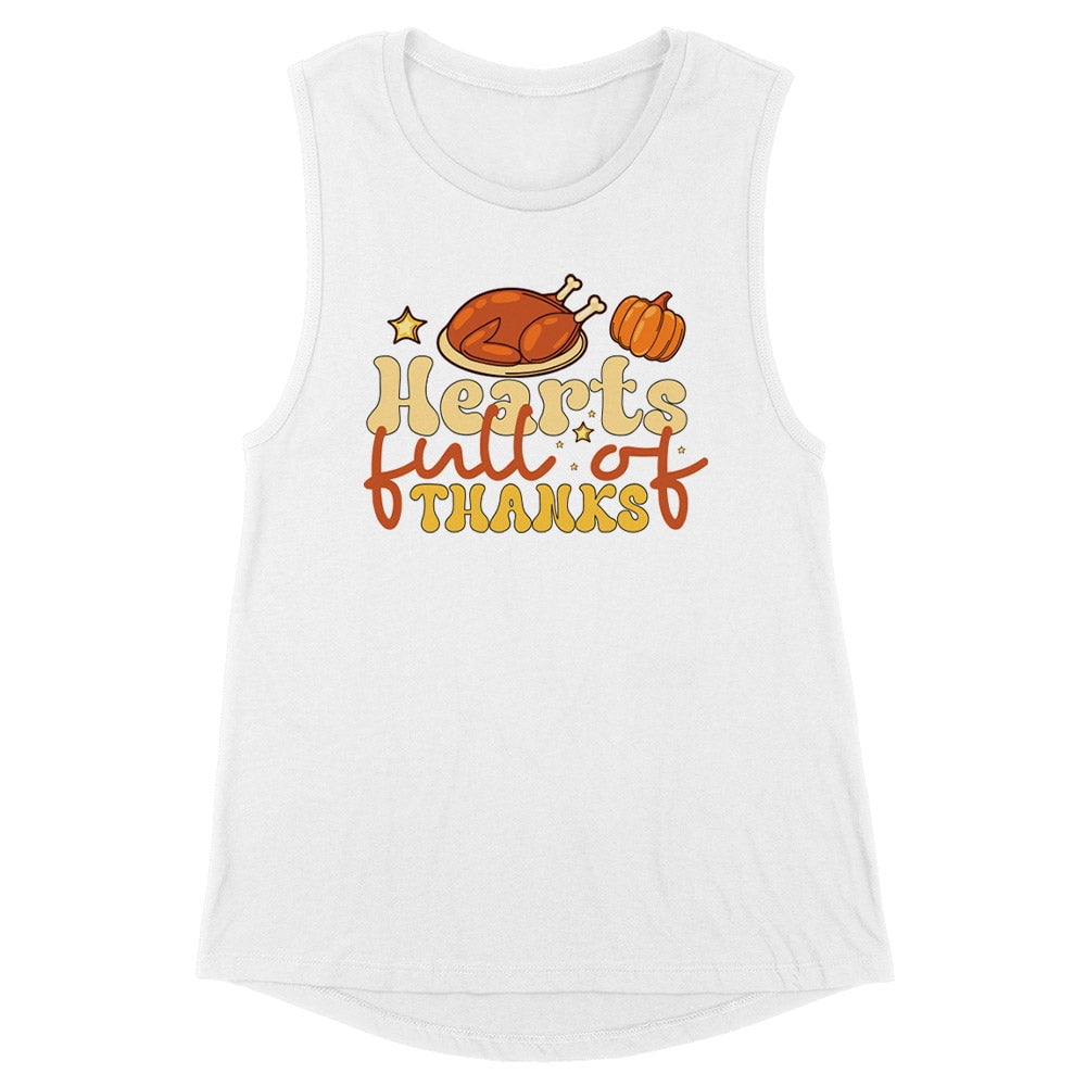Hearts Full of Thanks Women's Muscle Tank Large White - Walmart.com