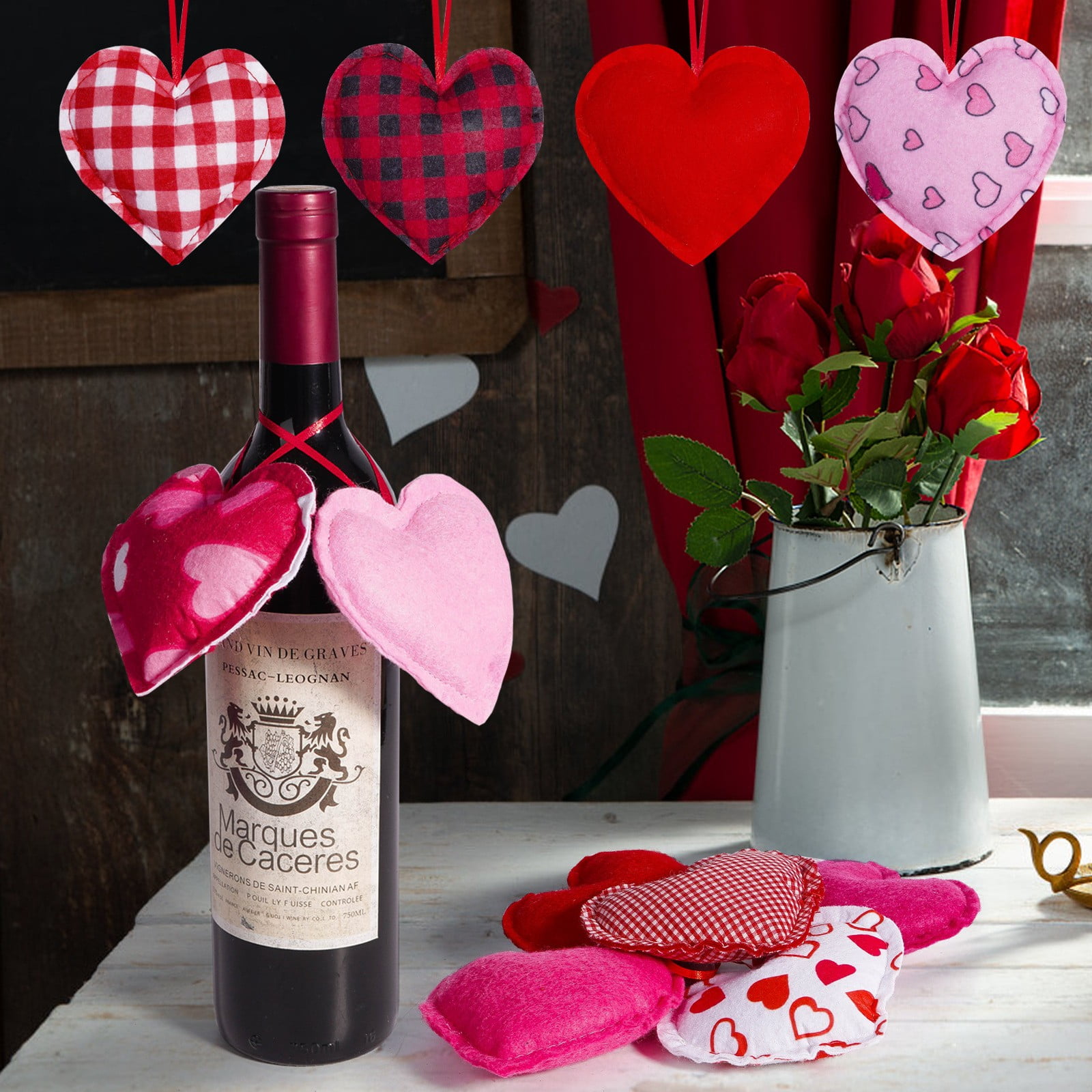 Hearts Hanging Decoration,Heart Ornament Decorations,12Pcs Valentine’S ...