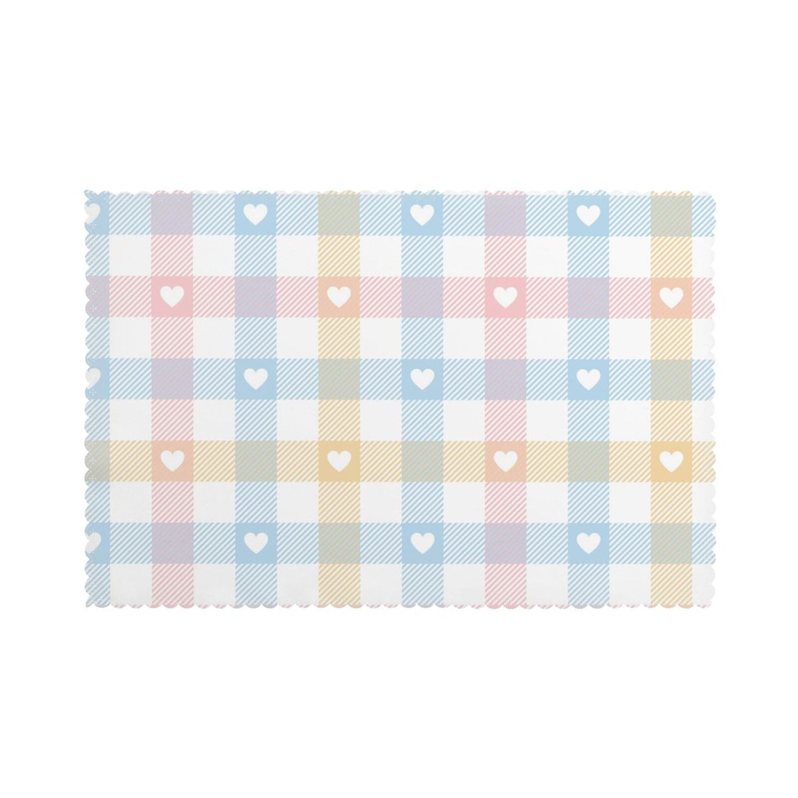 Hearts In Pastel Blue Pink Placemats for Dining Table Set of 6 Washable ...