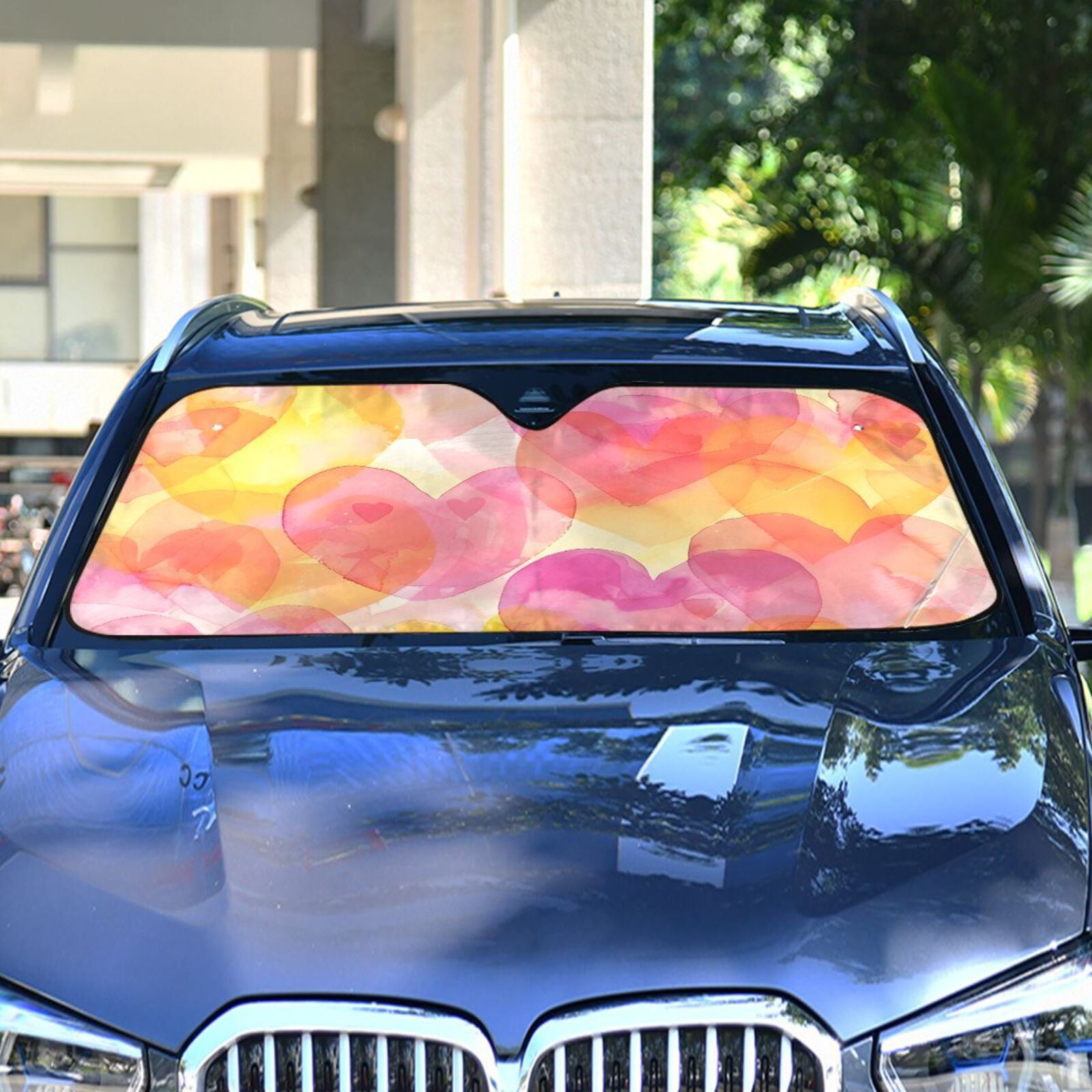 Hearts Painting Automotive Front Car Windshield Sun Shade Reflector ...