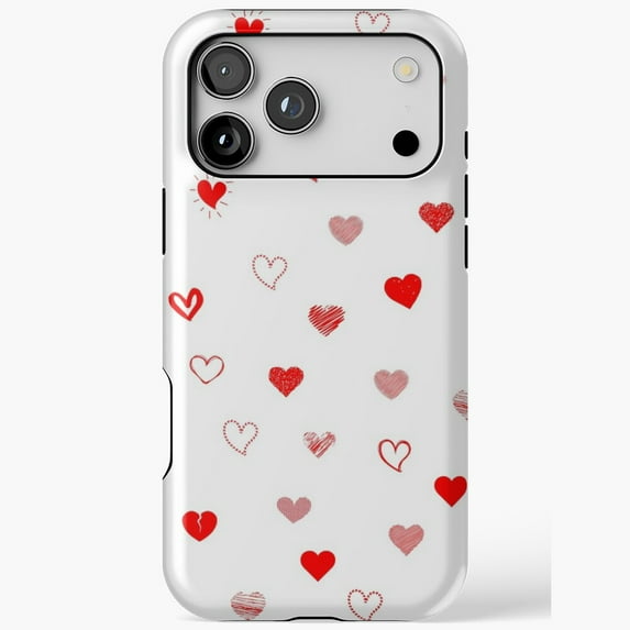 Hearts Pattern Repeated Design Cover iPhone Case 17 11 12 13 14 15 16 ...