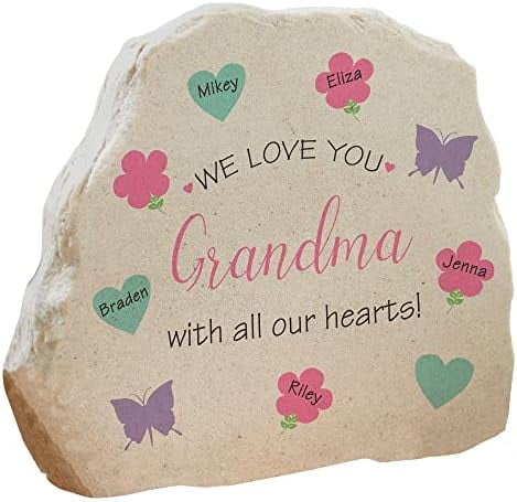 All Our Hearts Personalized Standing Garden Stone - Outdoor Decor for ...