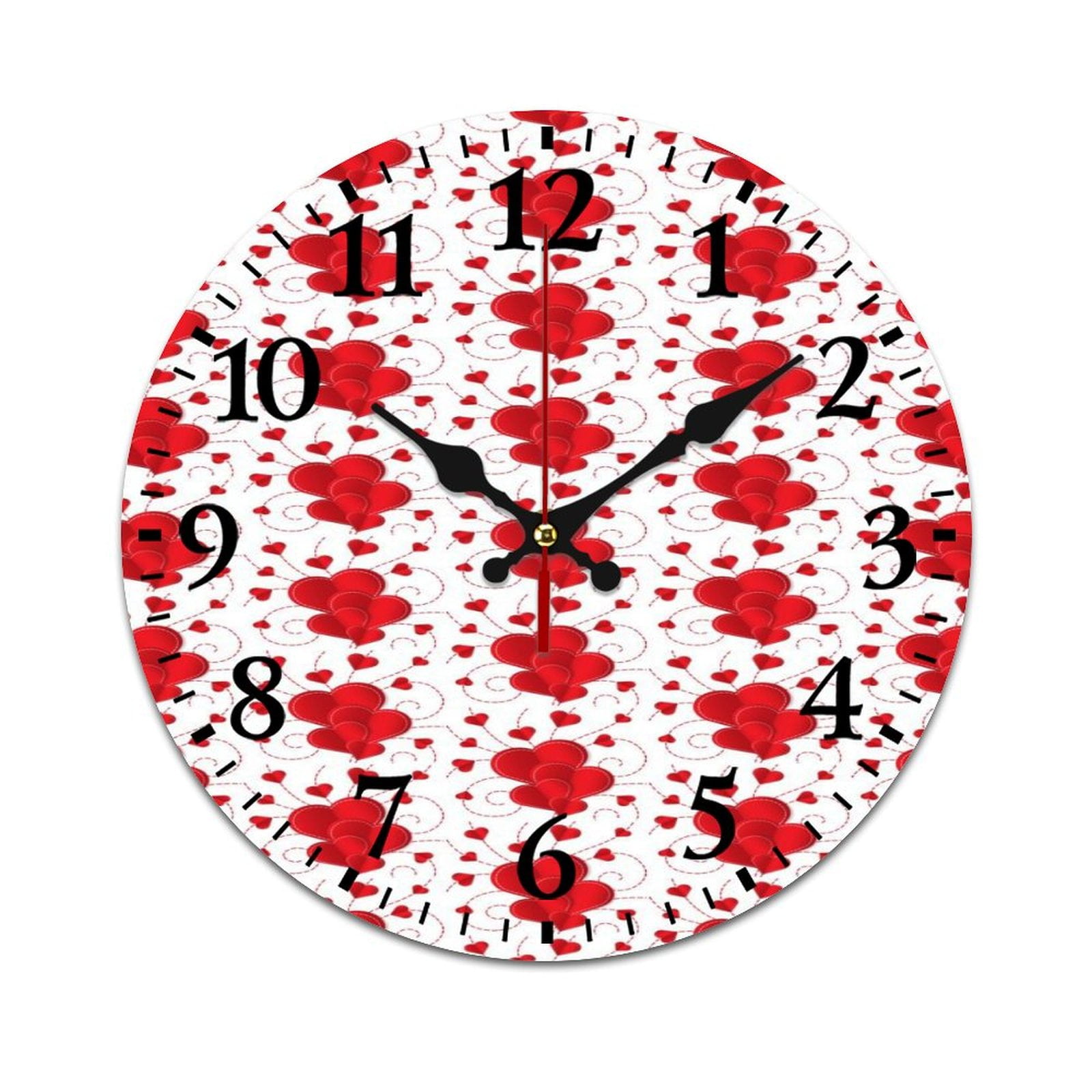Hearts Romantic Love Wall Clock Modern Design Clocks Wall Hanging Home ...