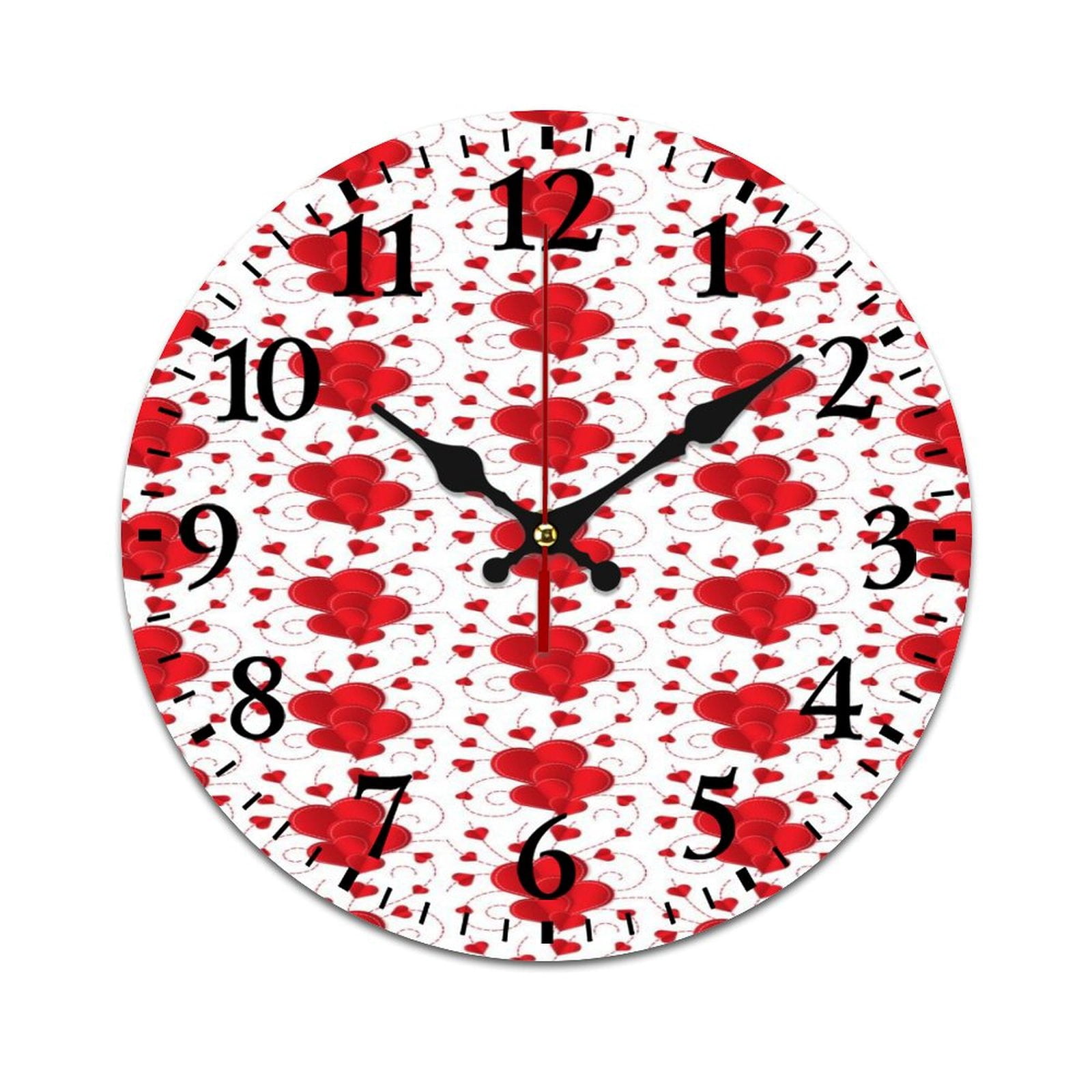 Hearts Romantic Love Wall Clock Modern Design Clocks Wall Hanging Home ...