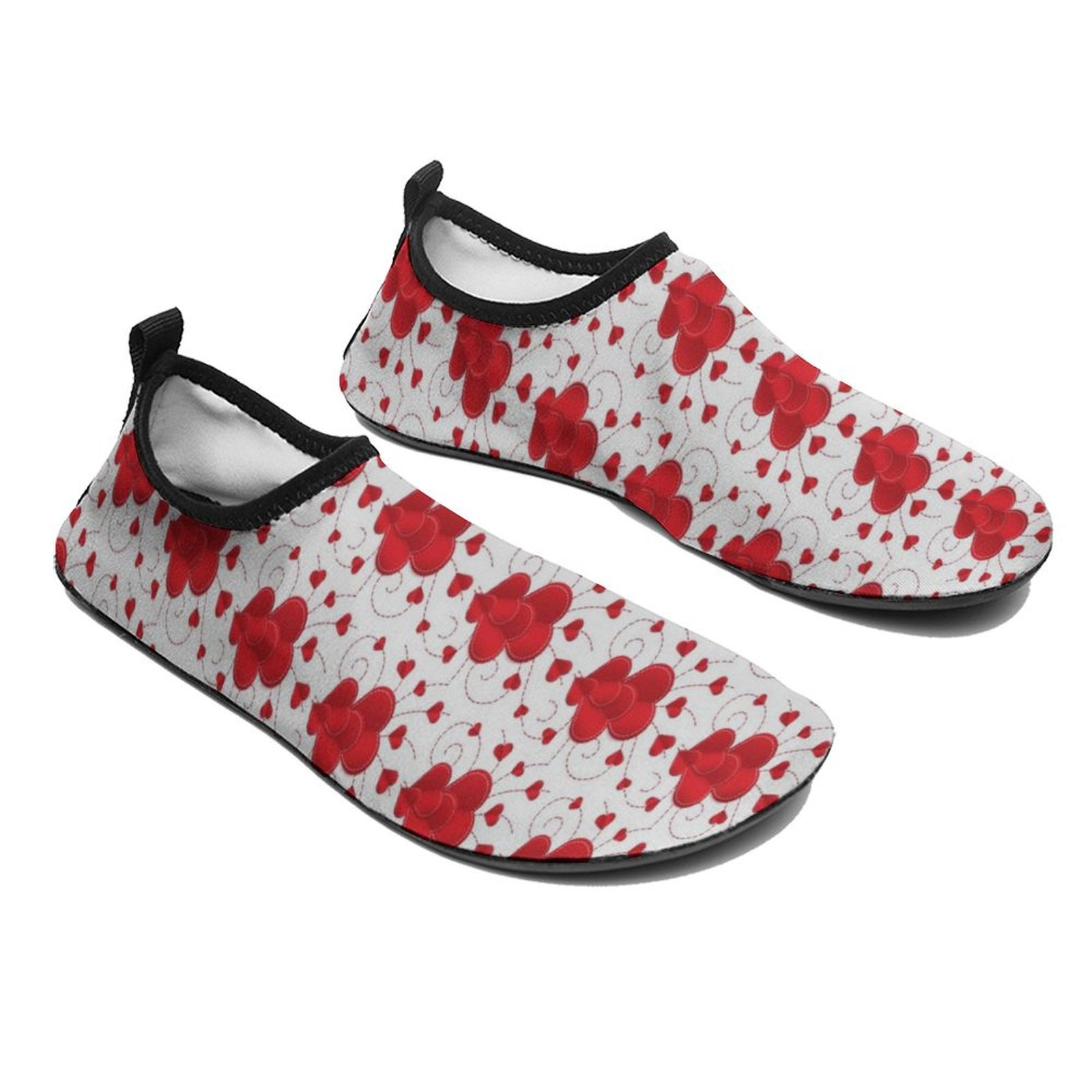 Hearts Romantic Love Water Shoes Beach Slip-on Shoes for Men Women Swim ...