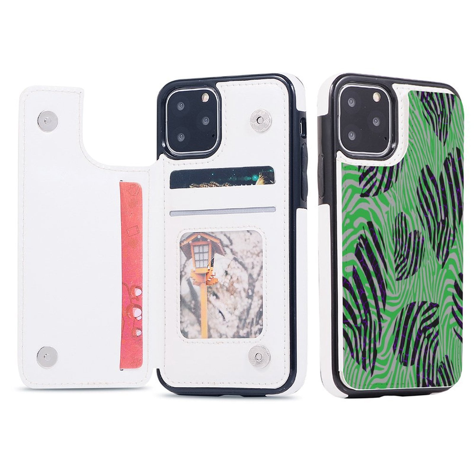 Hearts, Stripes, Lightning Leather Wallet Case for iPhone 16 15 14 13 ...