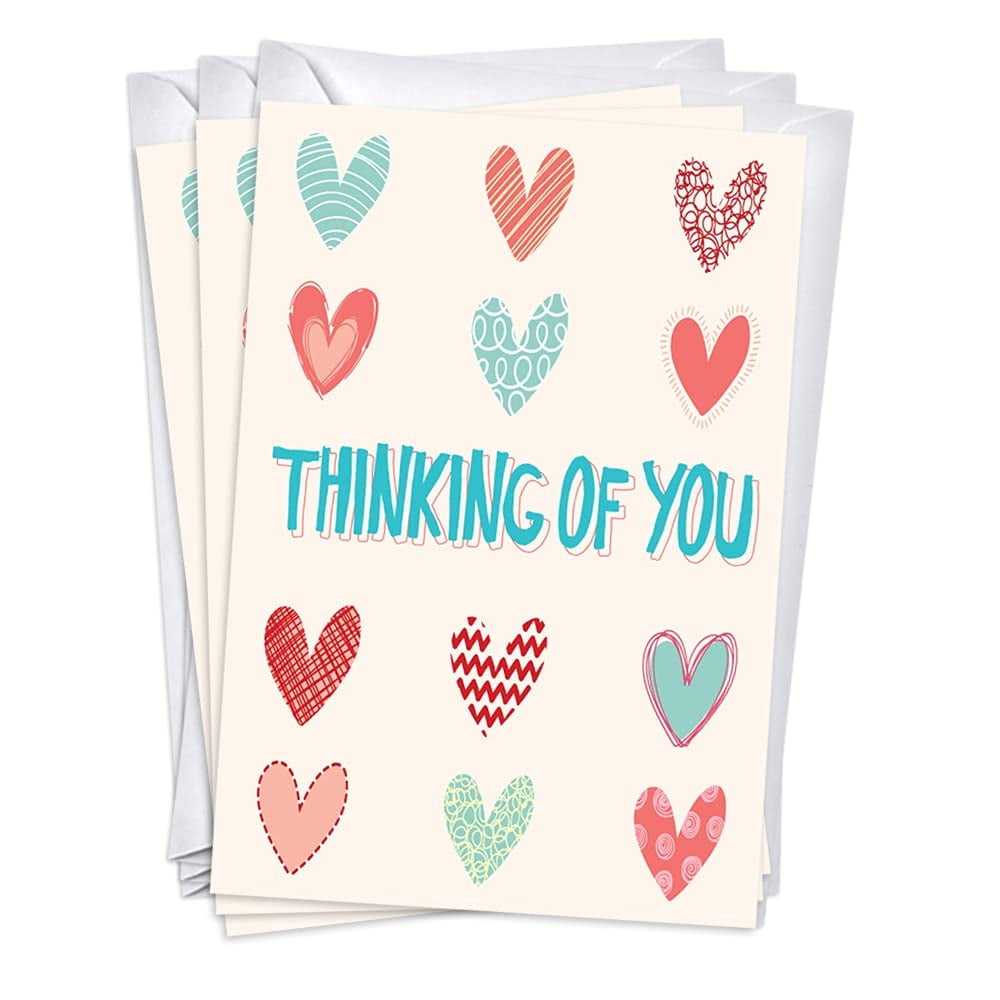 Hearts Thinking of You Encouragement Greeting Cards | 2 Pack Set (5x7 ...