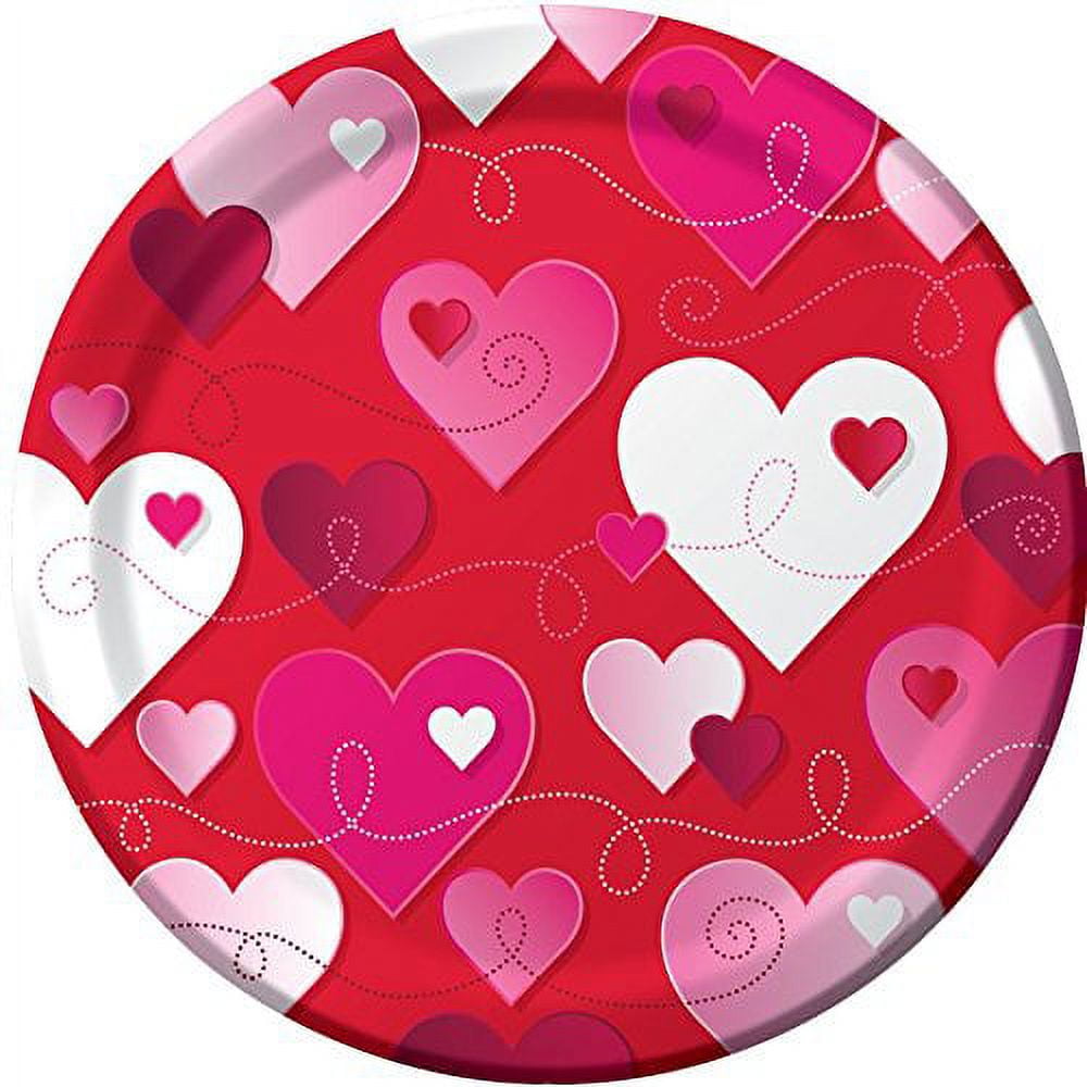 Hearts and Swirls Valentine's Day Plates, 9", 8pk - Walmart.com