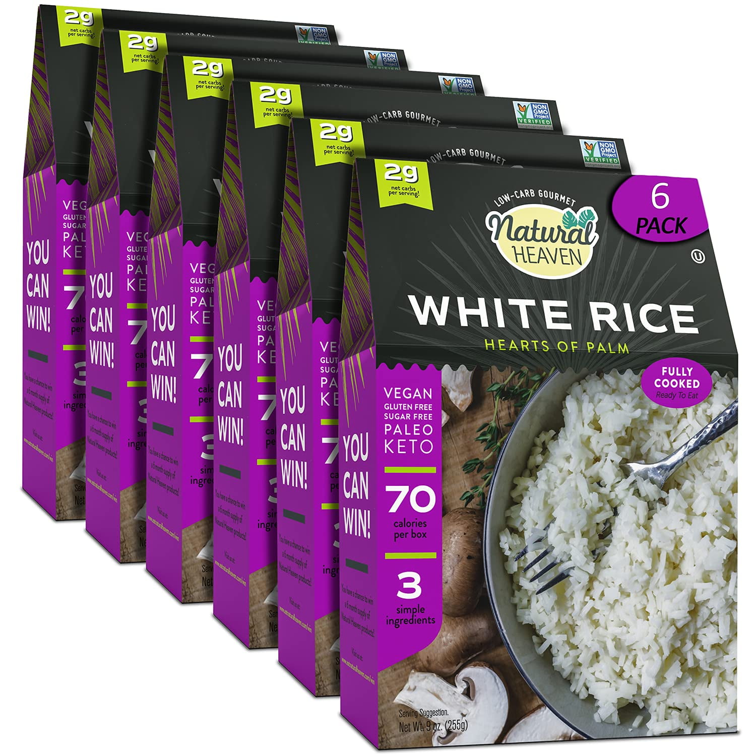 Hearts of Palm Rice, White - Low-Carb and Low-Calorie White Rice, Keto ...
