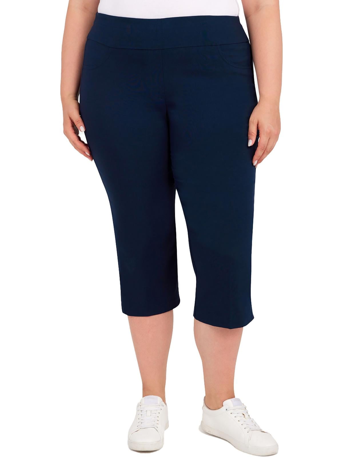 Hearts of Palm Womens Plus Solid Rayon Capri Pants - Walmart.com
